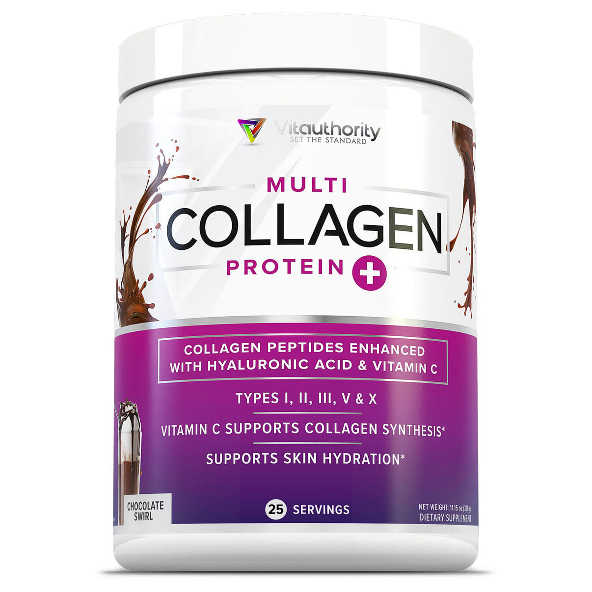 Multi Collagen Peptides Protein+ Powder - Chocolate Swirl – Vitauthority