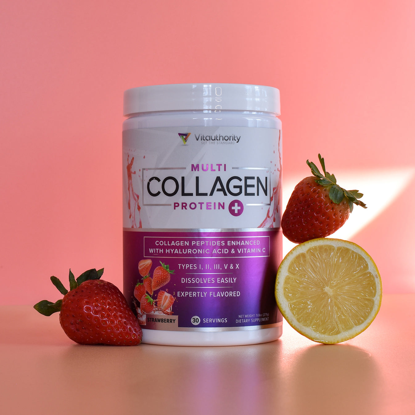 Multi Collagen Peptides With Protein - Strawberry – Vitauthority